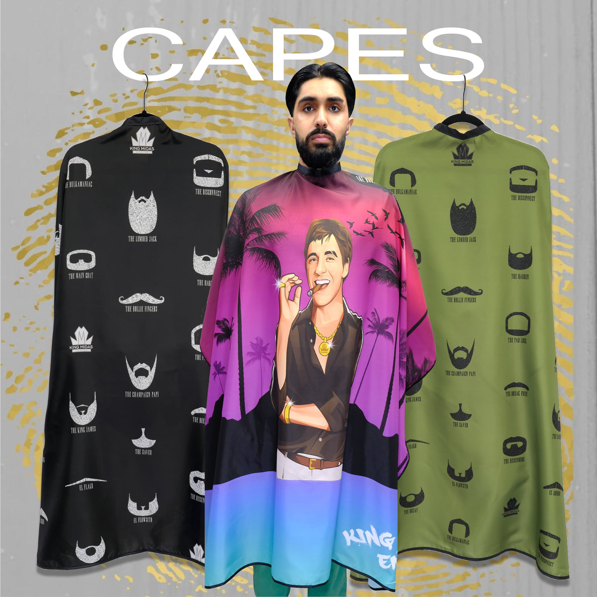 Proferssional Barber Capes, Jackets, Aprons & Vests – King Midas Empire