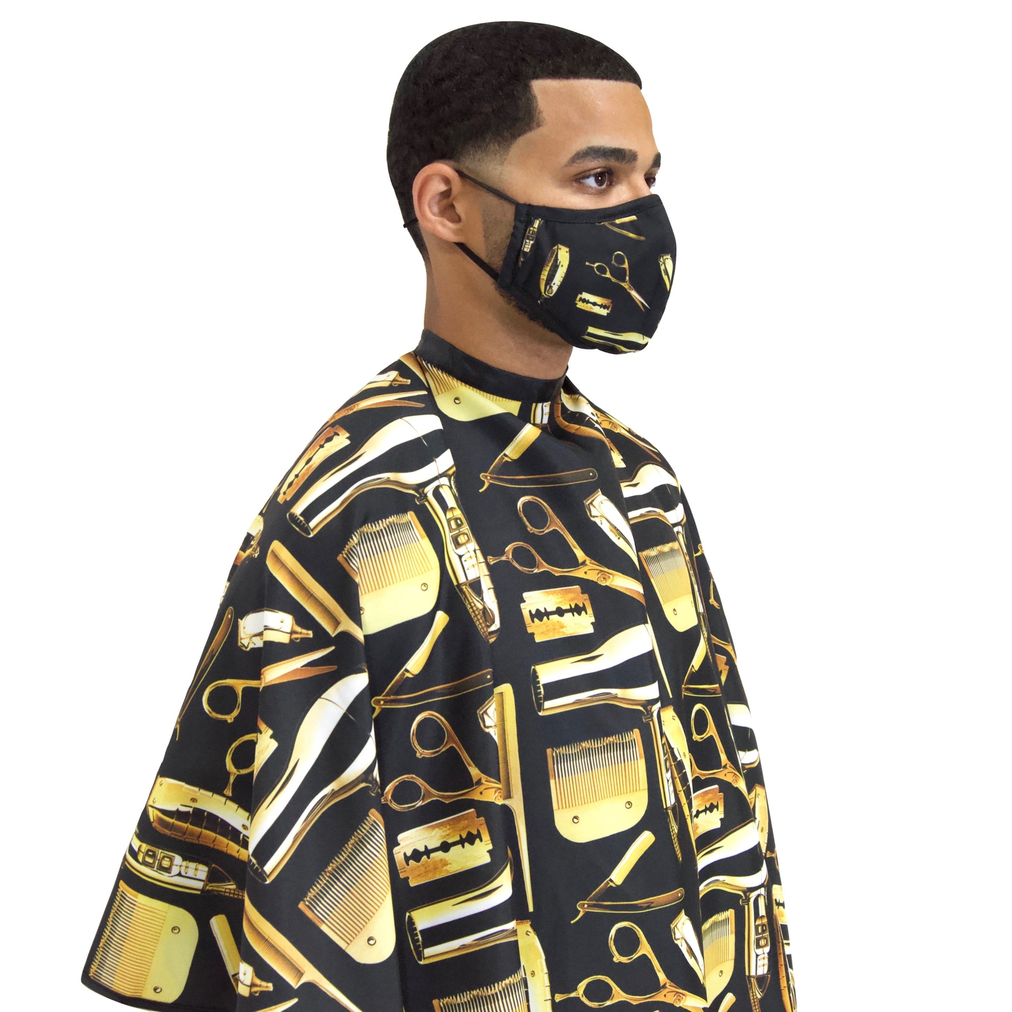 Classic Barber Cape and Face Mask Set - King Midas – King Midas Empire